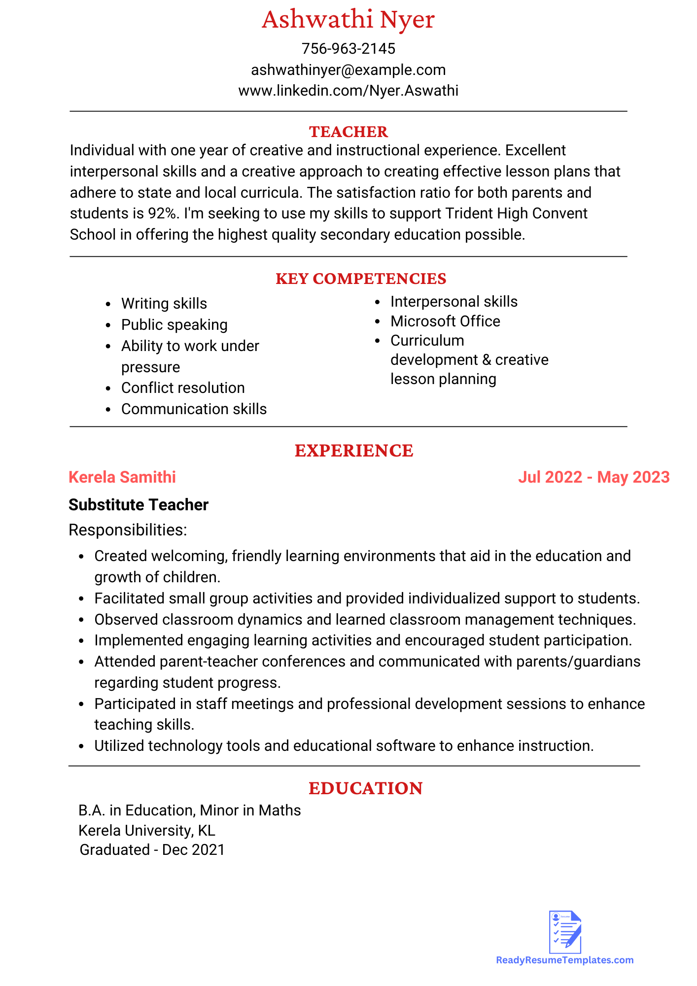 ATS-Friendly Teacher Resume Template For 2023 - Ready Resume Templates