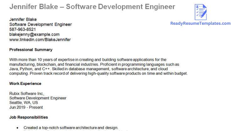 ATS-Friendly Software Developer Resume Templates For 2023 - Ready ...