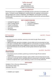 ATS-Friendly Virtual Assistant Resume Templates For 2023 - Ready Resume ...