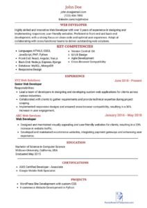 ATS-Friendly Web Developer Resume Template For 2023 - Ready Resume ...